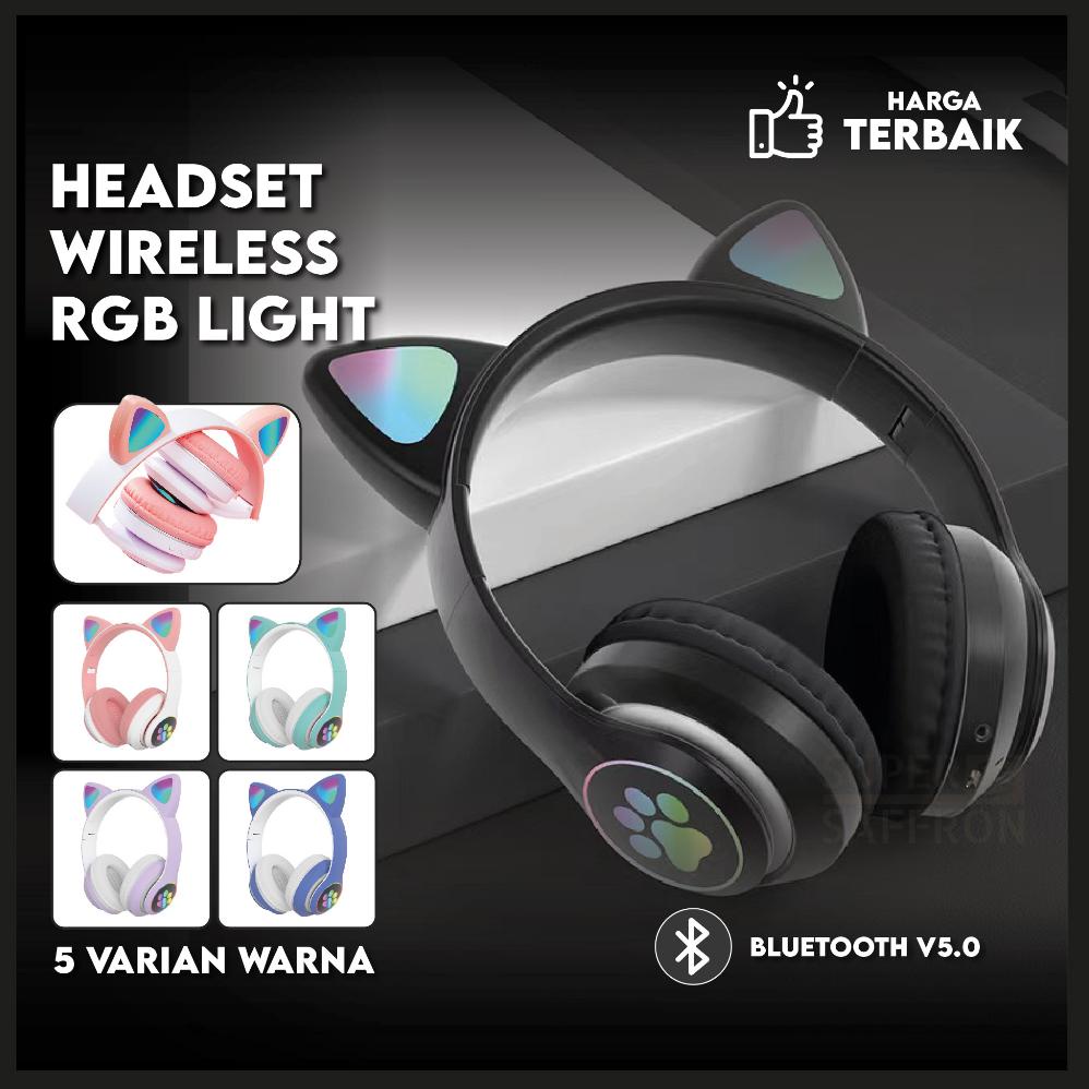 Jual Viral Headset Kucing Led Tws Extra Bass Bluetooth 5.0 Headphone ...