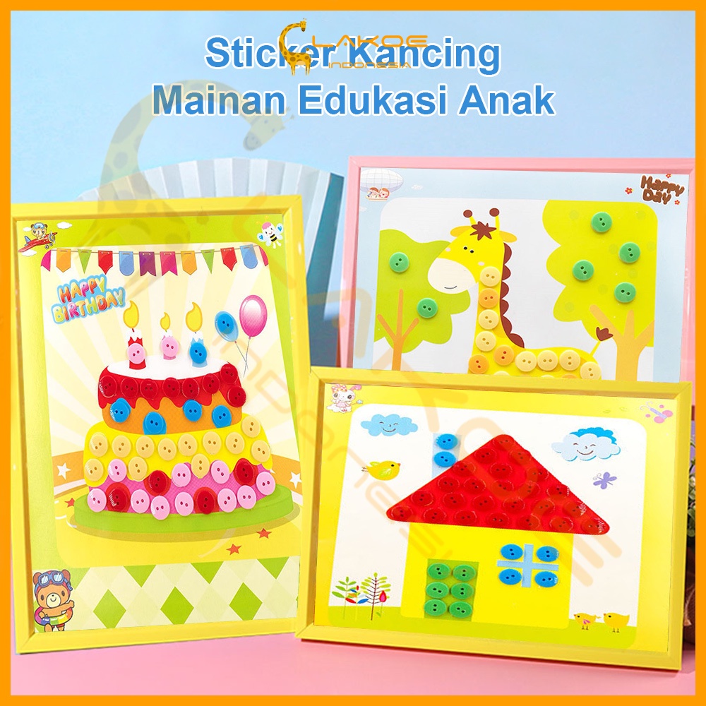 Jual LAKOE Diy Button Painting Tempel Kancing Mainan Edukasi Anak ...