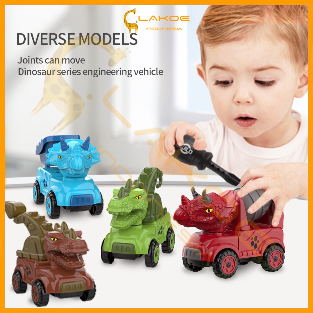 Jual LAKOE Mainan mobil mobilan anak mobil truk mainan Dinosaurus ...