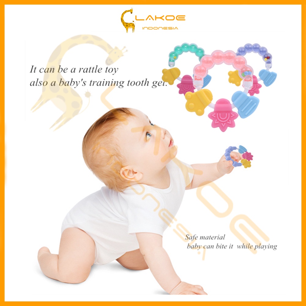 Jual LAKOE rattle bayi/ Mainan Rattle Genggam Bayi / Gigitan bayi ...