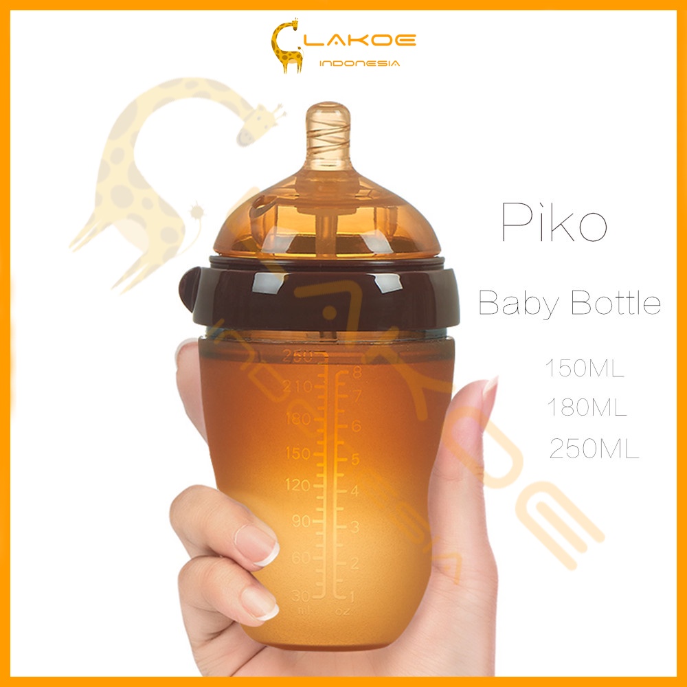 Jual PIKO Bello Botol susu bayi Silikon Leher Lebar (WIDE NECK) Warna Coklat / Botol Bayi dengan ...