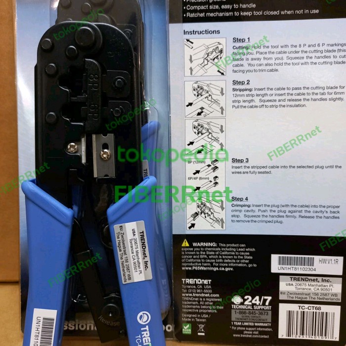 Jual Best Seller Trendnet Tc-Tc68 Crimping Toll Rj45 / Rj11 /Tang ...