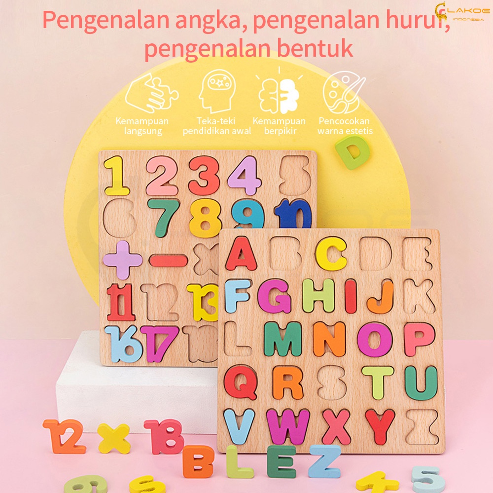 Jual LAKOE Mainan puzzle kayu edukasi anak jigsaw puzzle anak motif ...