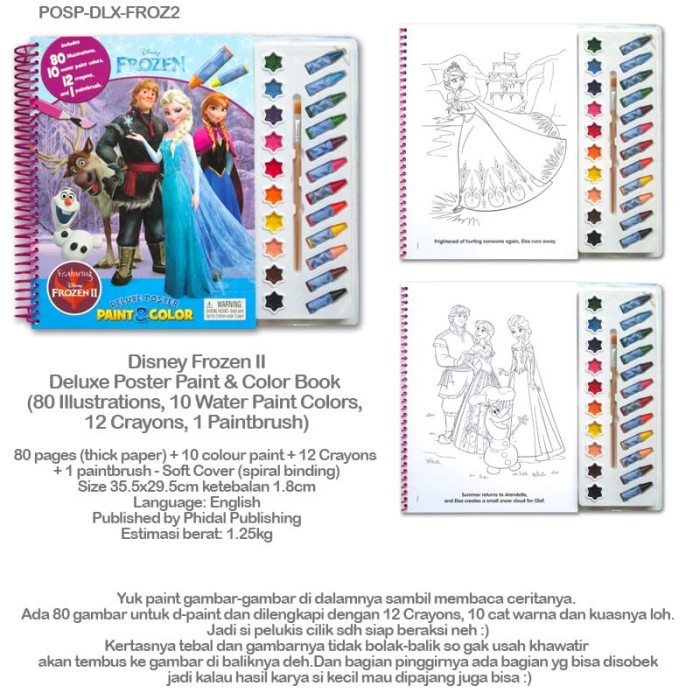 Jual Disney Frozen Ii Deluxe Poster Paint & Color Book | Shopee Indonesia