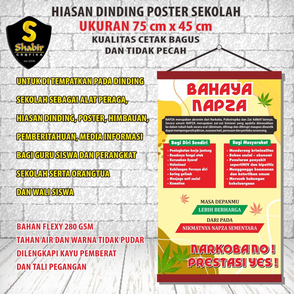 Jual POSTER BAHAYA NAPZA, ALAT PERAGA SEKOLAH, POSTER INFORMASI ...
