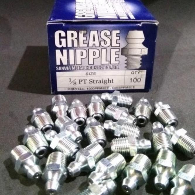 Jual Grease Nipple/Nepel Gemuk 1/8 Pt Straight Lurus Sk Japan | Shopee ...
