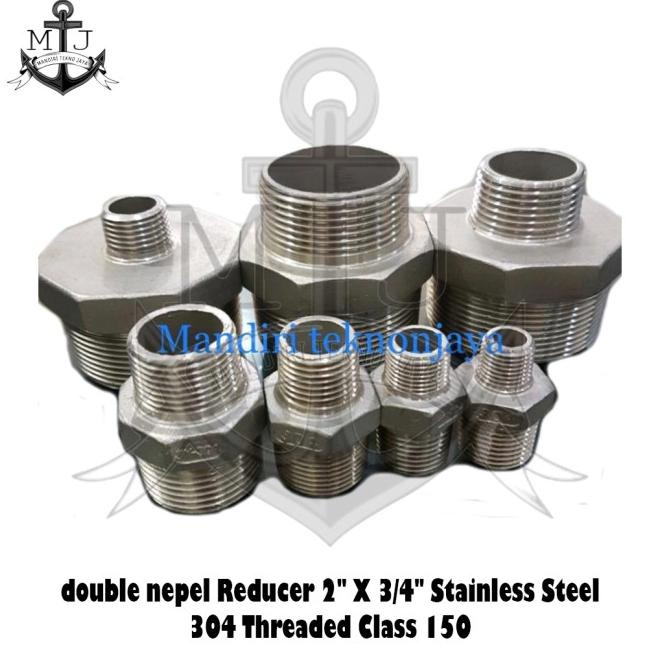 Jual Double Nepel Reducer 2" X 3/4" Stainless Steel 304 Threaded Class ...
