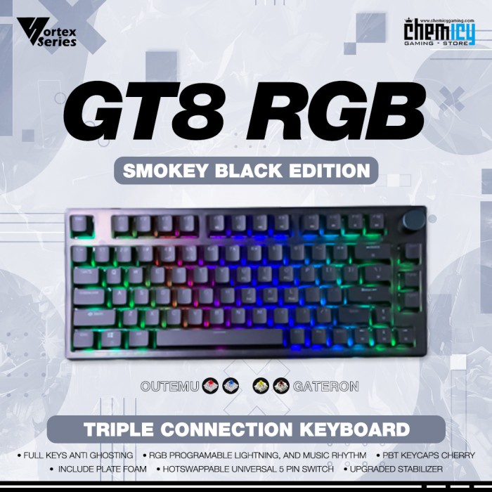 Jual Vortex Series GT8 / GT-8 Smokey RGB Hotswap Mechanical Gaming ...