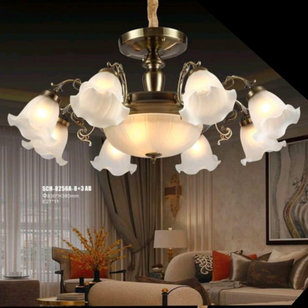 Jual Lampu Gantung Plafon Hias Clasic Medit Masjid Kaca Bunga SCH 8256A | Shopee Indonesia