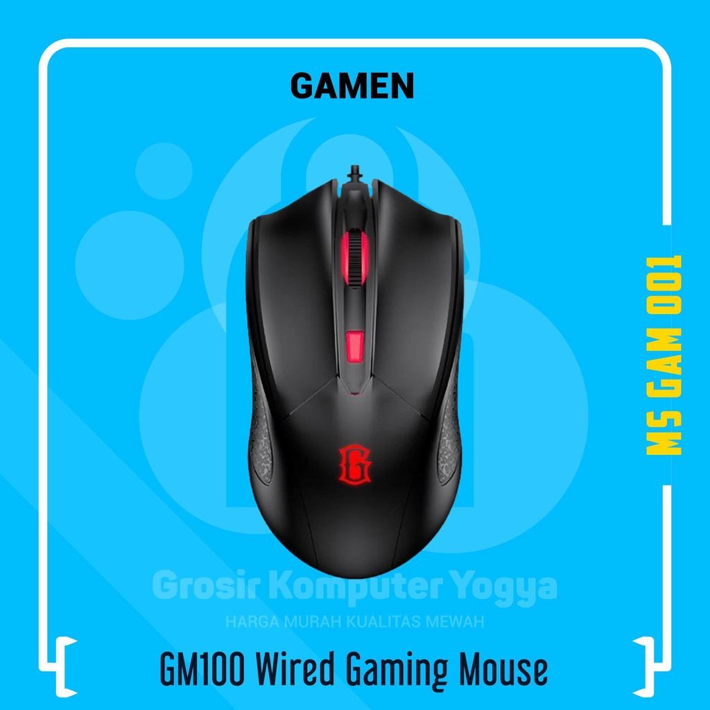 Jual Gamen GM100 2000 DPI 4 Buttons Game Lightning Effect Gaming Mouse ...