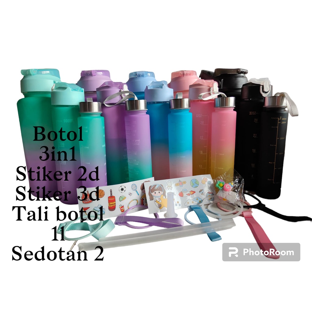 Jual BOTOL MINUM VIRAL BOTOL BERANAK 3IN1 BOTOL DOFF FREE SEDOTAN 2 ...