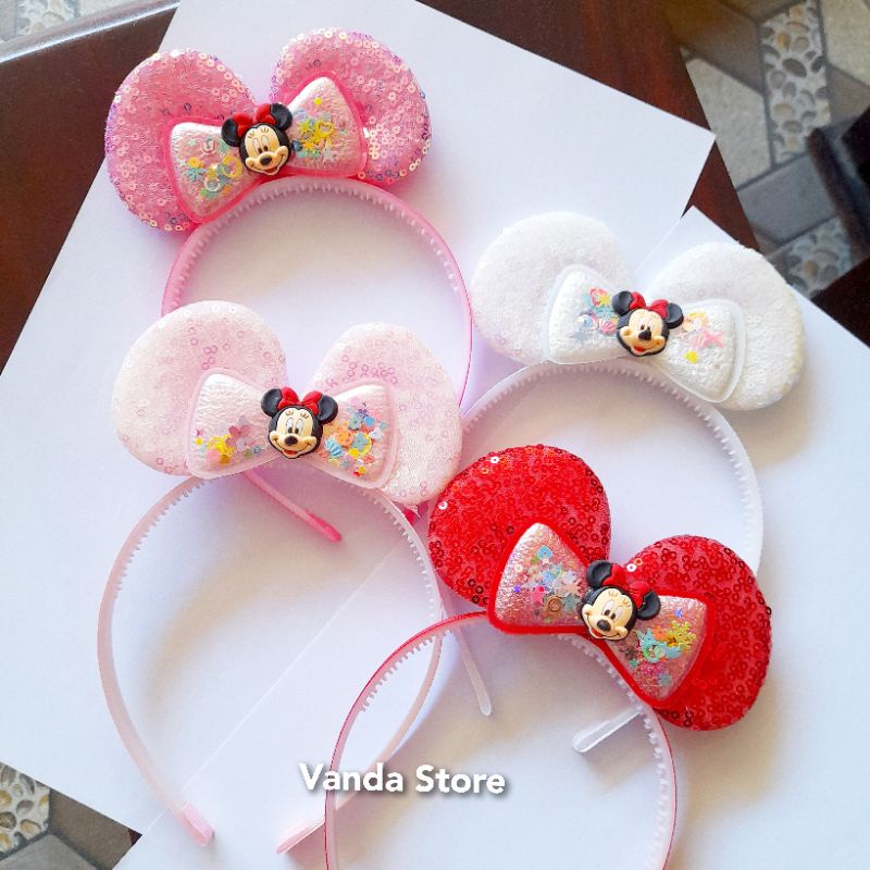 Jual [Bd7B - 4] Bando Minni Mouse Sequin Glitter | Bando Telinga ...