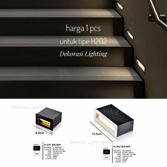 Jual Bestseller H202 Lampu Tangga Dinding Led Inbow,Stairs,Step Light ...