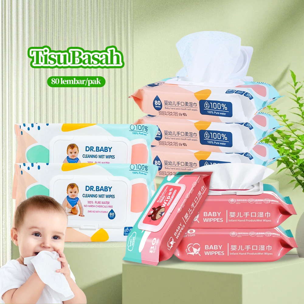 Jual Tissue basah tangan mulut bayi Tisu basah bayi 80pcs | Shopee ...