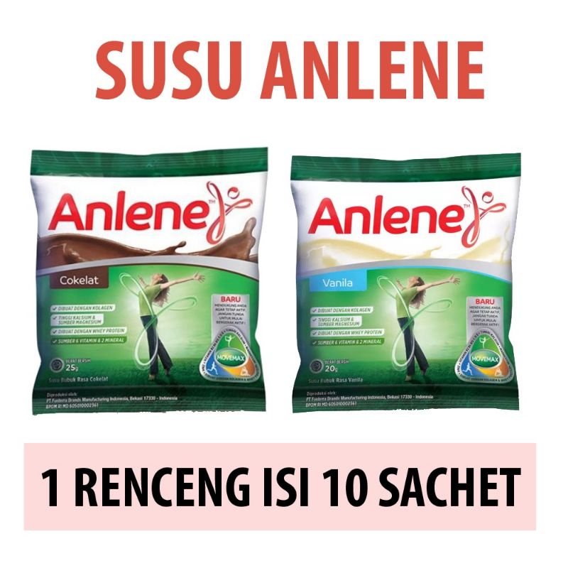 Jual ANLENE RENCENG ISI 10 SACHET | Shopee Indonesia