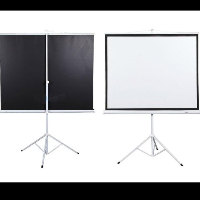 Jual screen tripod projector | layar proyektor standing 100 inch ...