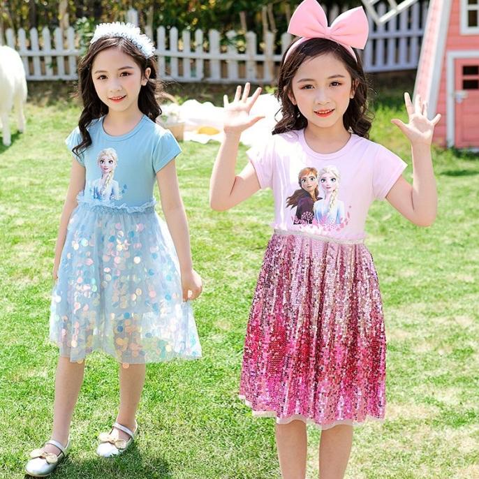 Jual New Dress Anak Perempuan Elsa Frozen Kostum Princess Elsa Anna ...