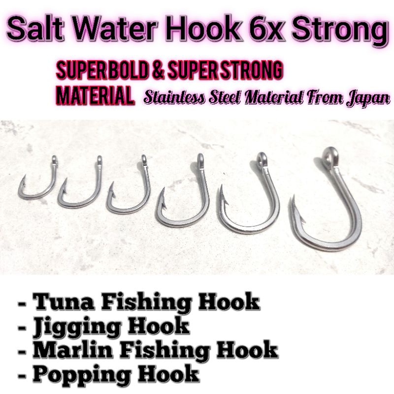 Jual SW Hook 6x Strong Tuna Live Bait Dan Jigging Hook Full Stainless ...