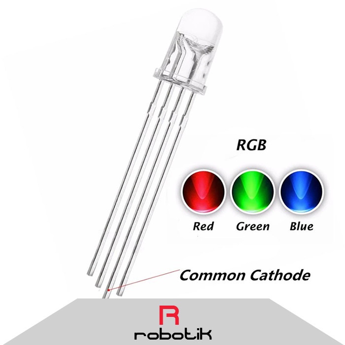 Jual LED RGB Red Green Blue 4P 4 PIN 5MM CLEAR COMMON CATHODE | Shopee ...
