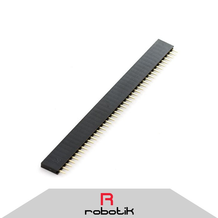Jual Pinheader Pin Header FEMALE Strip Ssingle Row 1X40 2.54MM Black ...