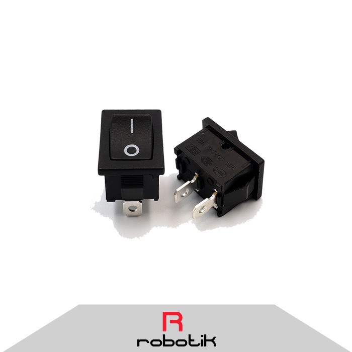 Jual Push button on off Rocker switch saklar 2 pin segi hitam | Shopee ...