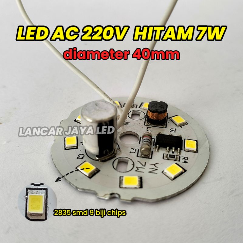 Jual PCB LED AC HITAM All Watt 3,5,7,7(custom)9,12,15,18,20,25,30 ...