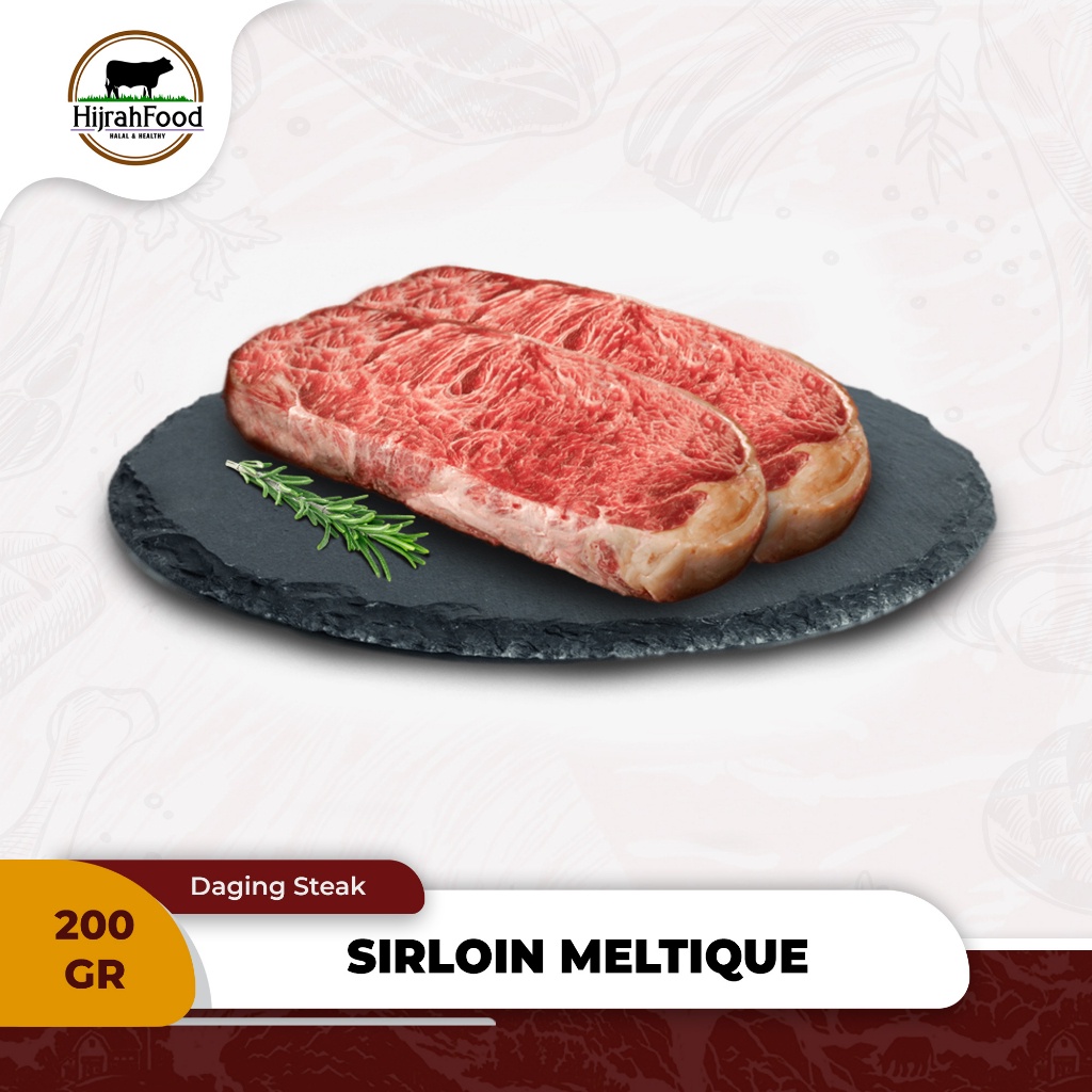 Jual Hijrahfood Sirloin Wagyu Meltique Beef Steak AUS - 200 gram ...