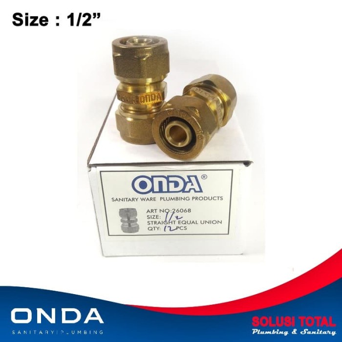 Jual Straight Equal Union Onda Brass Fitting Pipa Air Panas 1/2" Kuningan | Shopee Indonesia