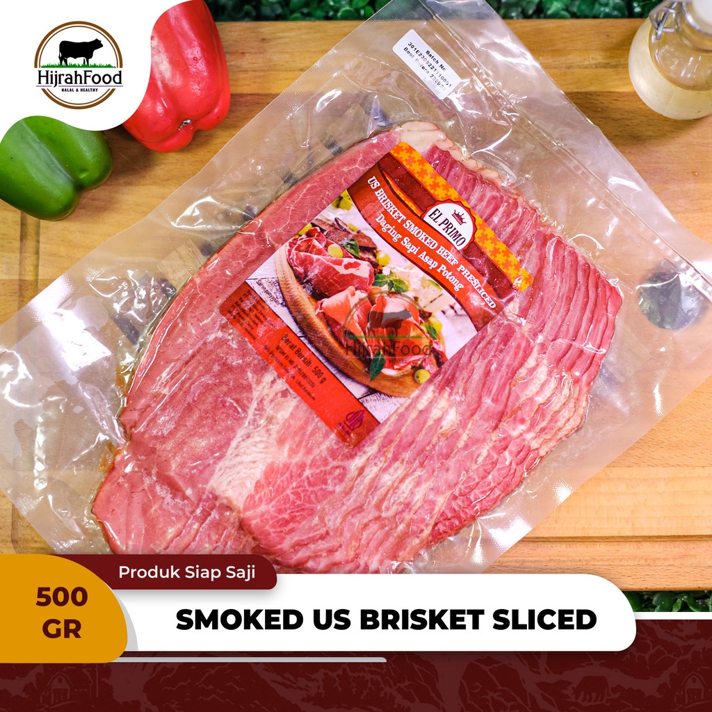 Jual Elprimo Daging Sapi Brisket Asap | Smoked US Beef Brisket Sliced ...