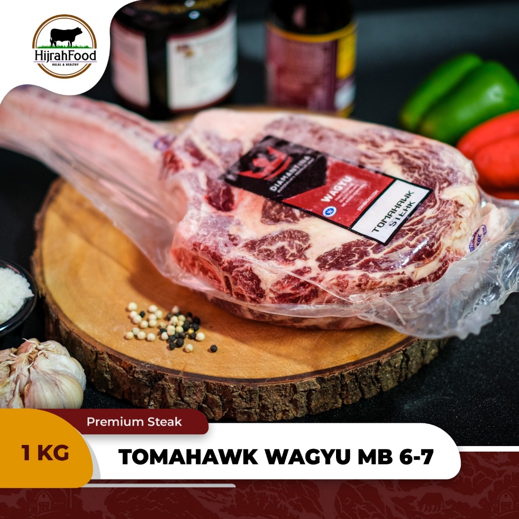 Jual Beef Wagyu TOMAHAWK Steak MB 6-7 AUS | Grain-Fed Bone-In Ribeye ...