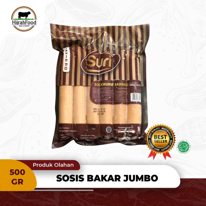 Jual Suri Sosis Bakar Sapi Jumbo Bockwurst Sausage 500gr | Shopee Indonesia
