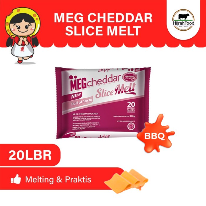Jual MEG Cheese Cheddar Slice Melt Smoky BBQ | Keju Leleh Slice BBQ ...