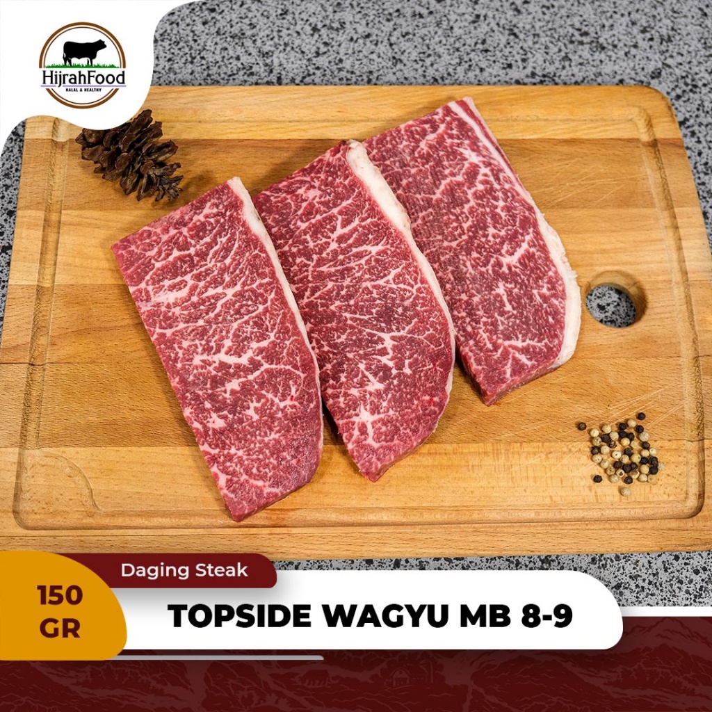 Jual Hijrahfood Topside Beef Wagyu Steak AUS MB 8-9 / MB 6-7 | Daging ...