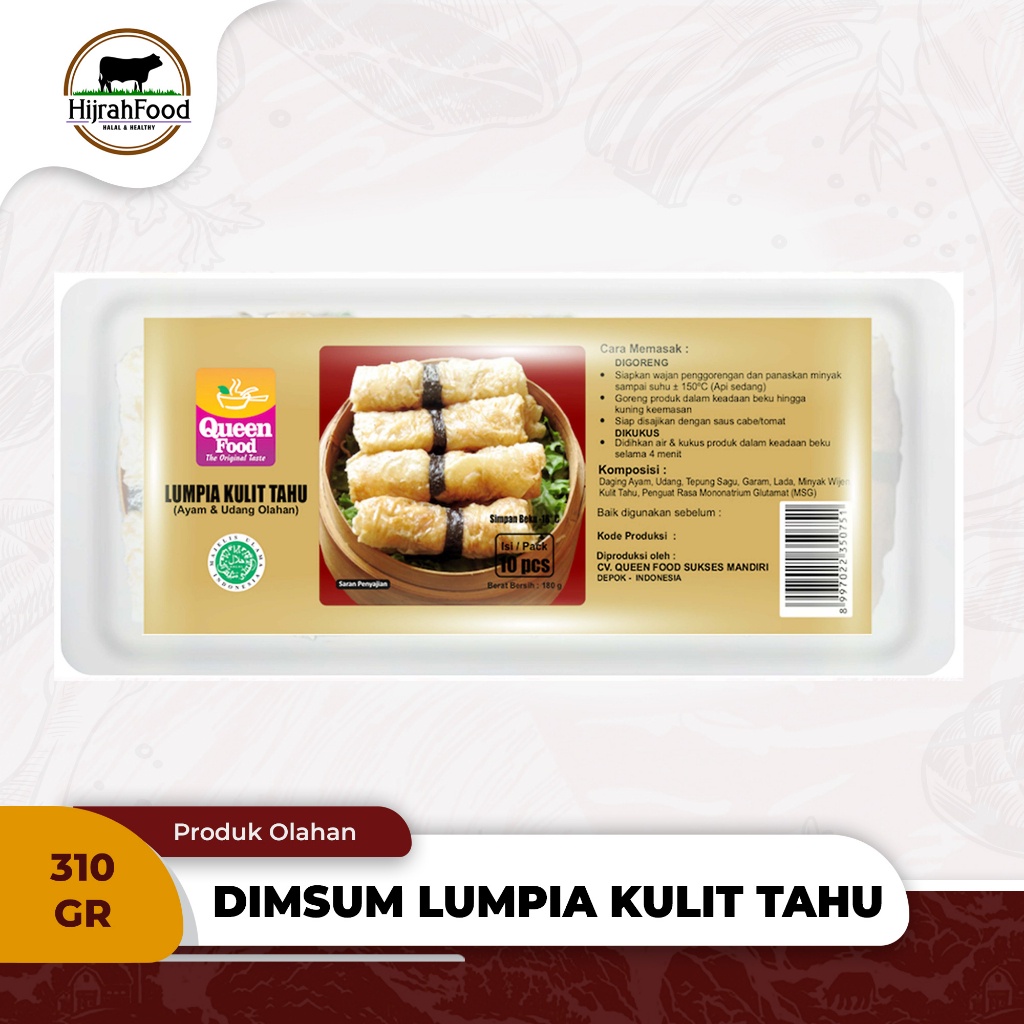 Jual Dimsum Lumpia Kulit Tahu Ayam Udang Queen Food | Beancurd Spring ...