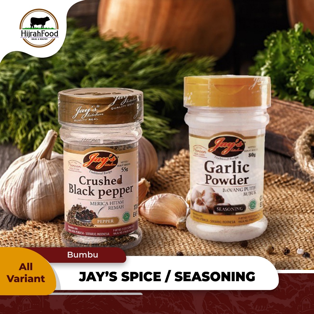 Jual Jay's Spice Seasoning Garlic Powder - Crushed Black Pepper ...
