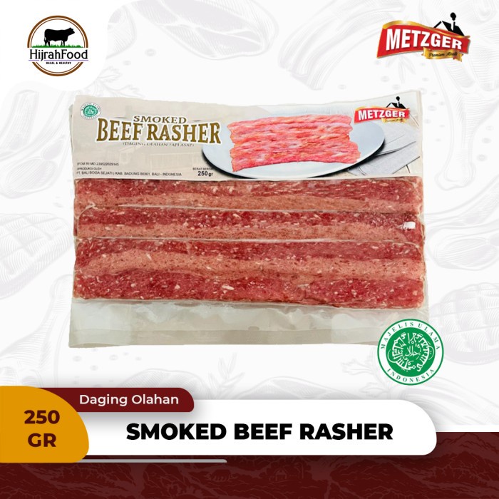 Jual Metzger Smoked Beef Rasher / Daging Bacon Sapi Asap | Shopee Indonesia