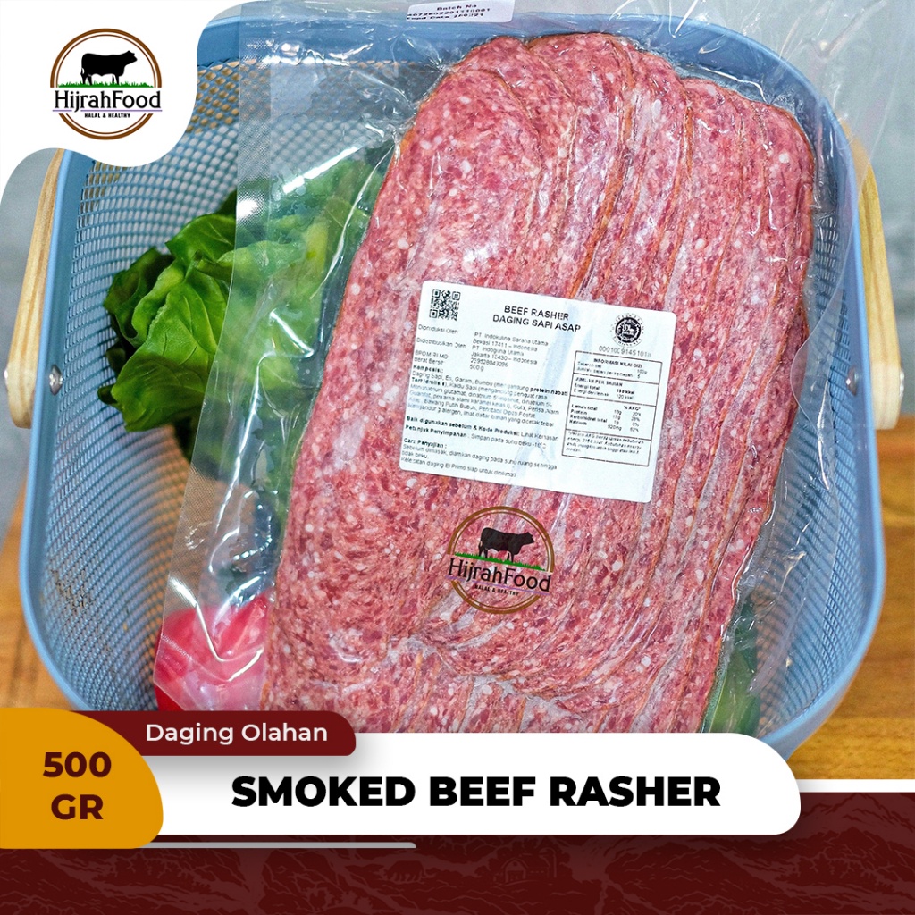 Jual Smoked Beef Rasher / Beef Bacon Slice / Daging Sapi Asap (Qty. 500 ...
