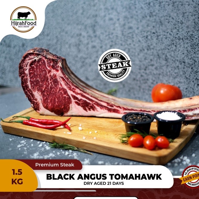 Jual Hijrahfood Dry Aged 21 Days Beef Black Angus TOMAHAWK | Shopee Indonesia