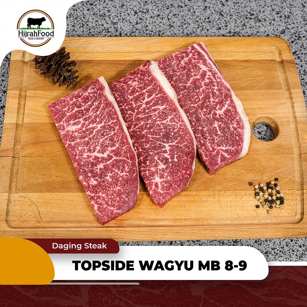 Jual HijrahFood Topside Beef Wagyu Steak MB 8-9 AUS | Daging Sapi Wagyu ...