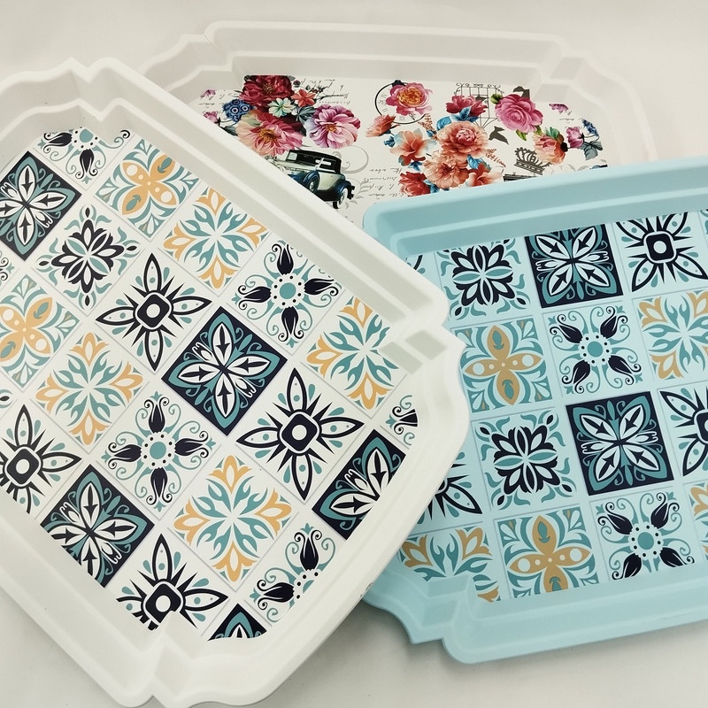Jual Tray Baki Plastik Motif Batik Bunga Nampan Baki Estetik Nampan ...