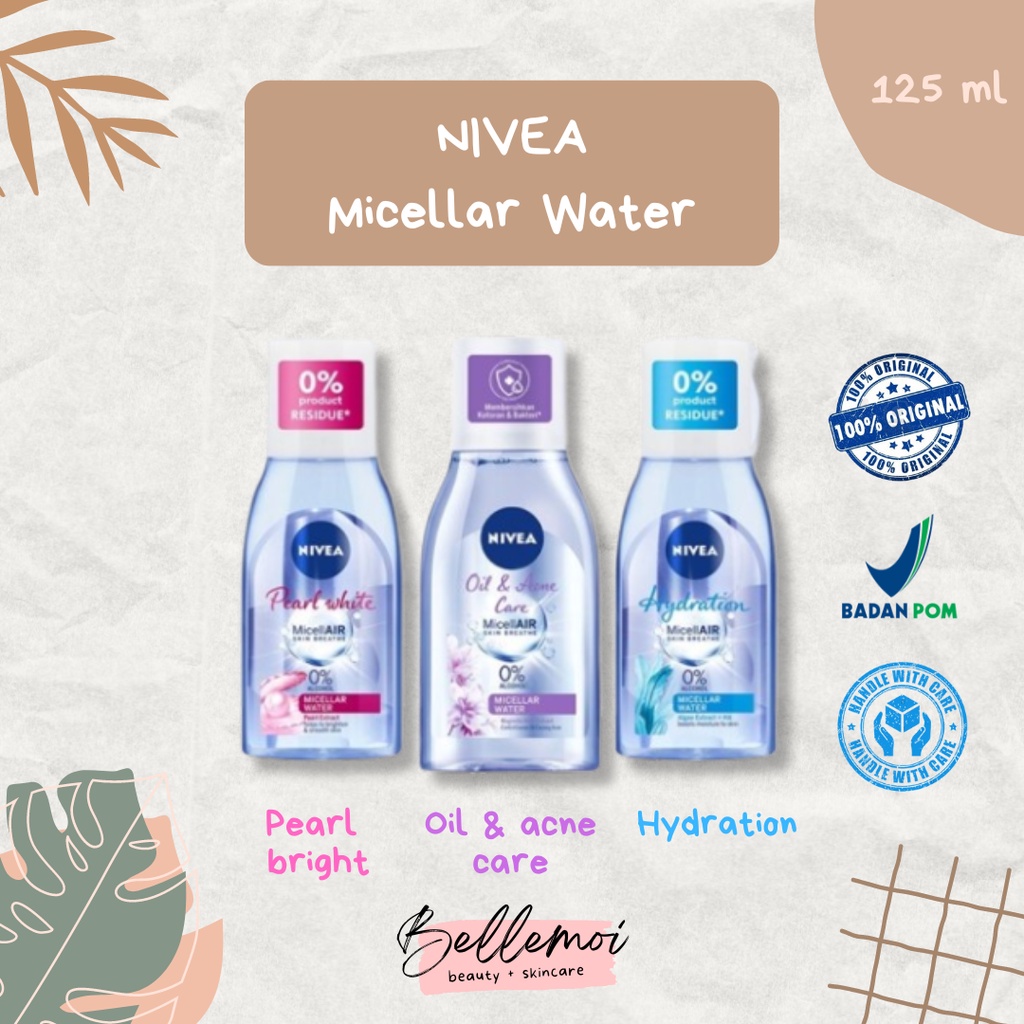 Jual NIVEA MicellAIR Micellar Water Oil & Acne Care / Pearl Bright ...