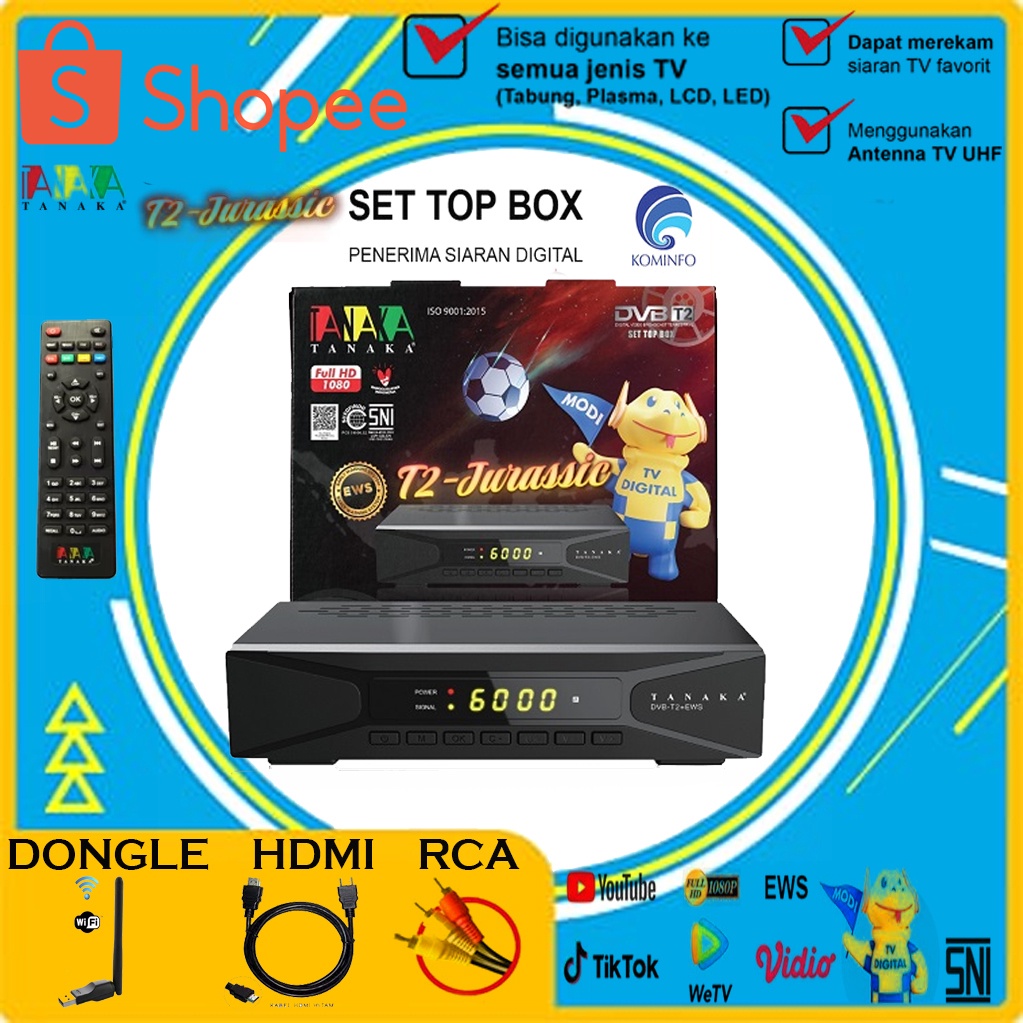Jual HARGA PROMO!! STB Digital DVB T2 Tanaka type T2 - Set Top Box - T2 JURASSIC/STB Digital DVB ...
