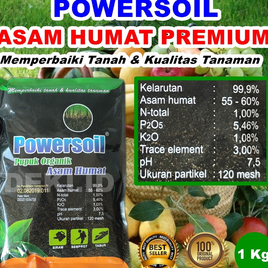 Jual Powersoil Asam Humat Pupuk Organik Pembenah Penyubur Tanah Humic Acid Premium Grade 1 kg ...