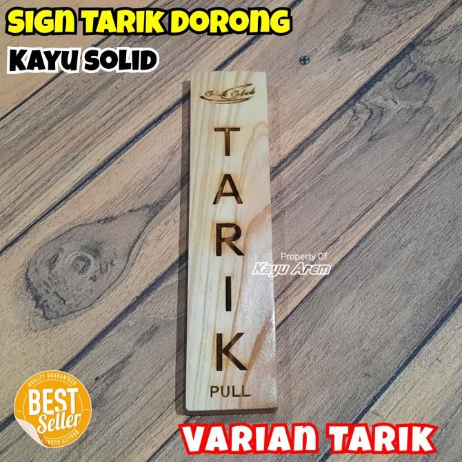 Jual Signage Tarik Dorong Kayu / Tulisan Tanda Pintu Custom Grafir Logo ...
