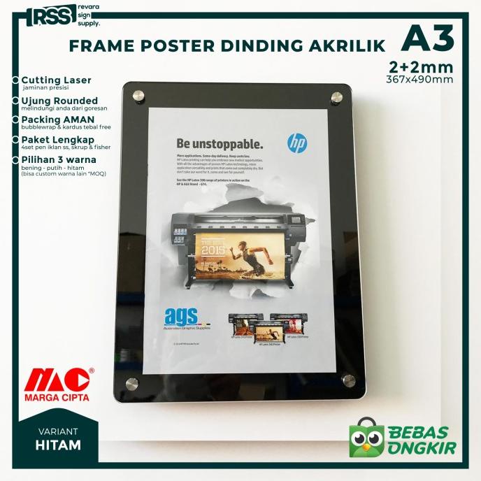 Jual Frame Poster Akrilik A3 / Bingkai Piagam A3 / Acrylic Foto Dinding ...