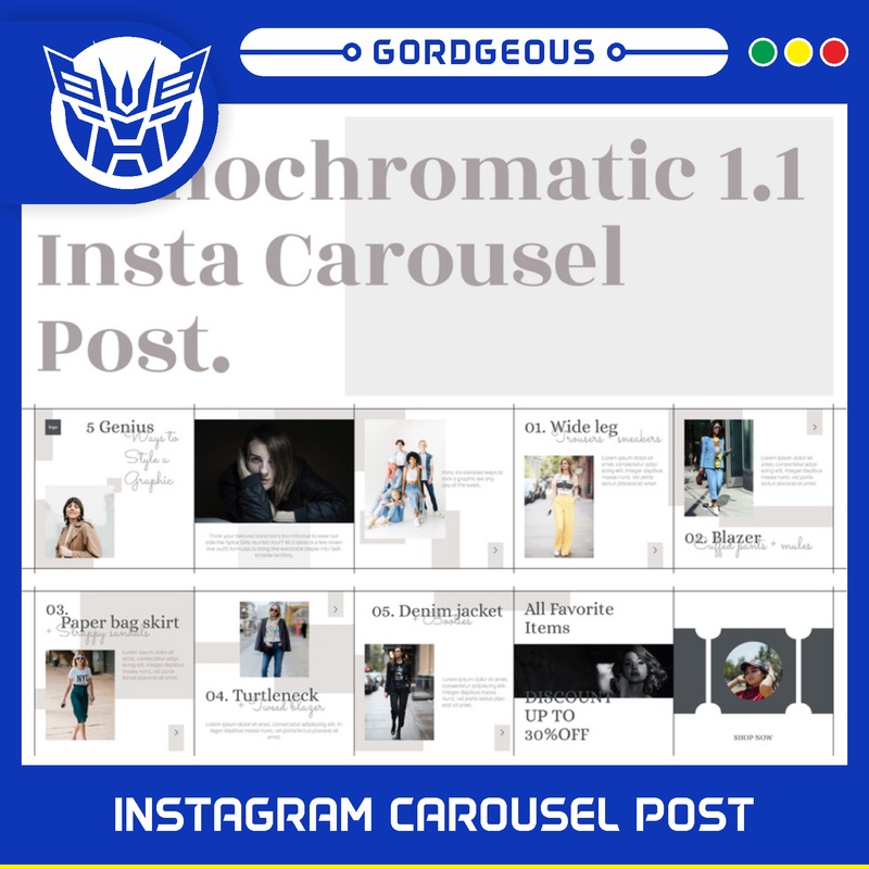 Jual Template Insta Carousel dengan Tema Monochromatic 1.1 | Shopee ...