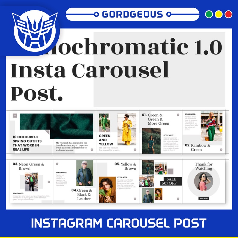 Jual Template Insta Carousel dengan Tema Monochromatic 1.0 | Shopee ...