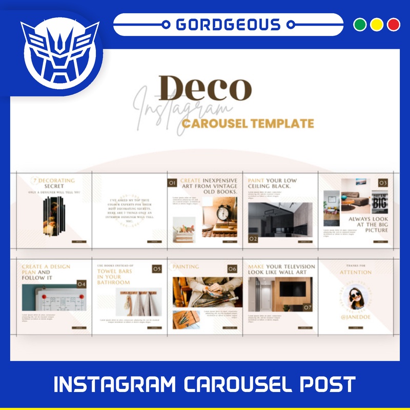 Jual Template Insta Carousel dengan Tema Deco | Shopee Indonesia