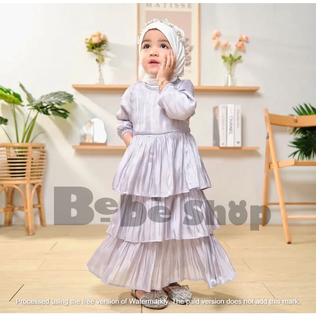 Jual Gamis shimer anak perempuan model rempel bertingkat usia 3 sampai ...