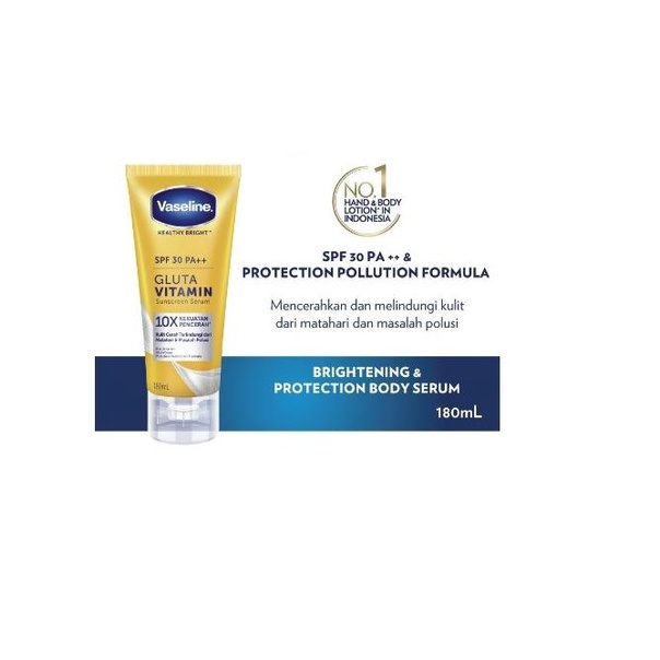 Jual Vaseline Healthy Bright Hand Body Lotion Spf 30 Gluta Vitamin 180 ...